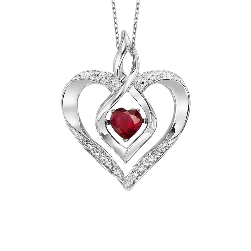 Diamond & Synthetic Garnet Heart Infinity Symbol ROL Rhythm of Love ...